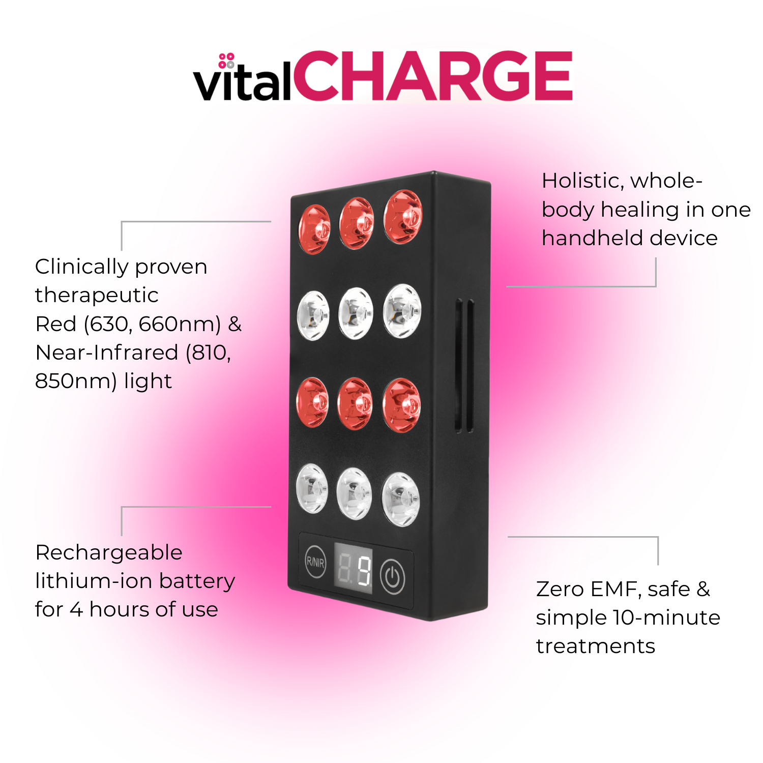 Vital Charge | Portable, Hand-Held Red Light Therapy Device – Vital Red ...